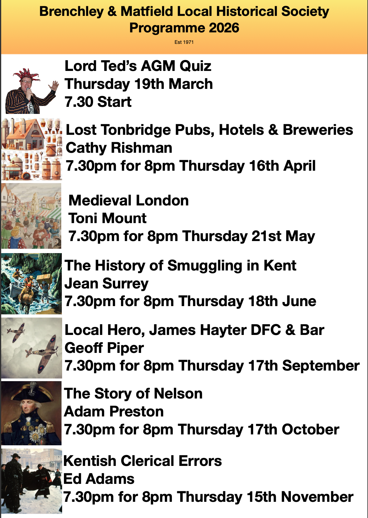 Talks & Events coming up in 2026 – Brenchley & Matfield Local History ...