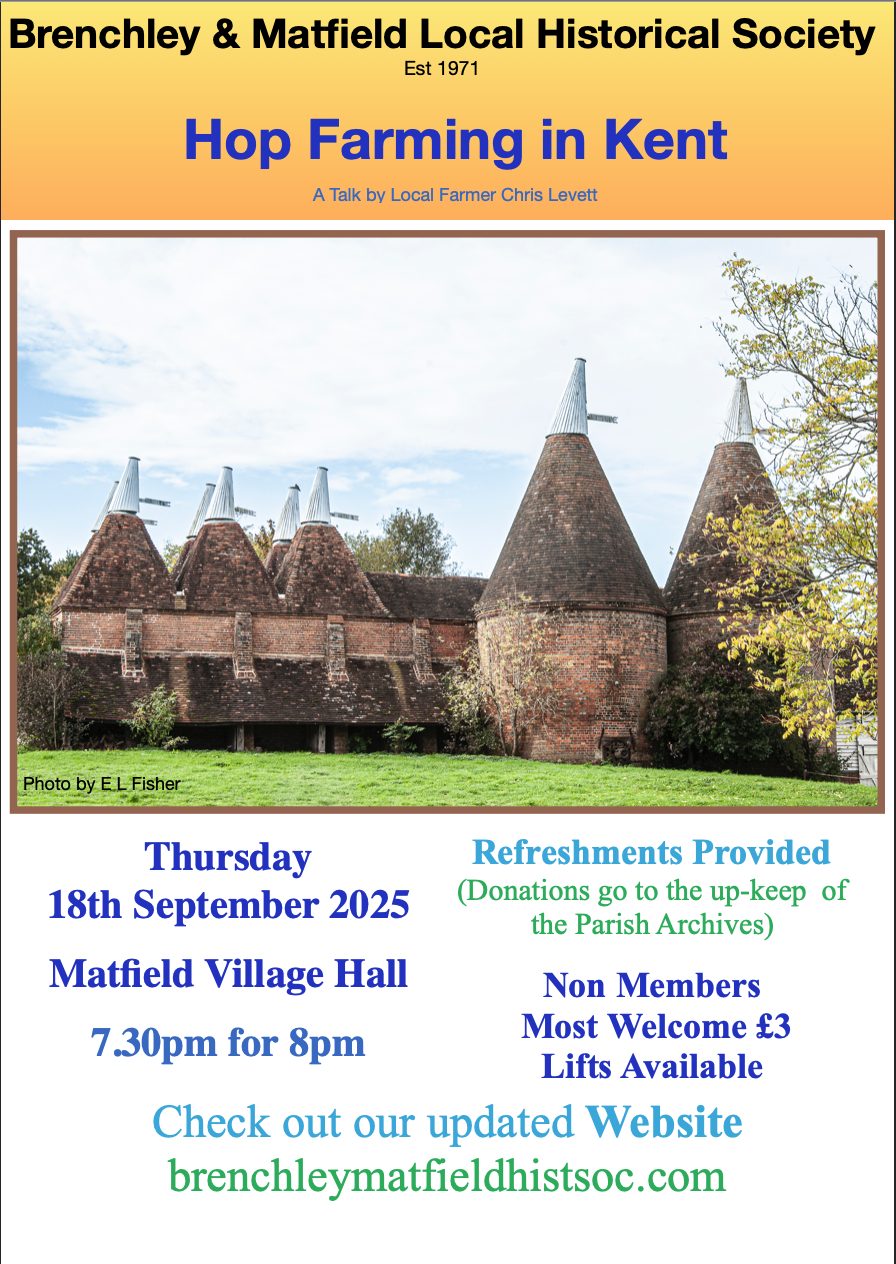 Next Society Talk – Brenchley & Matfield Local History Society